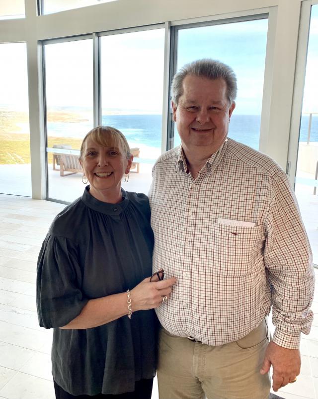 John Hird and Alison Heath leaving Southern Ocean Lodge after 12 ...